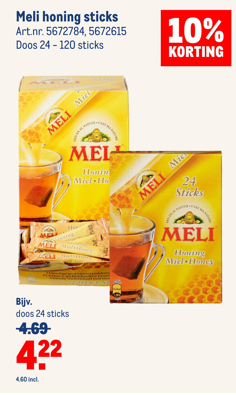 Meli honing sticks aanbieding bij Makro