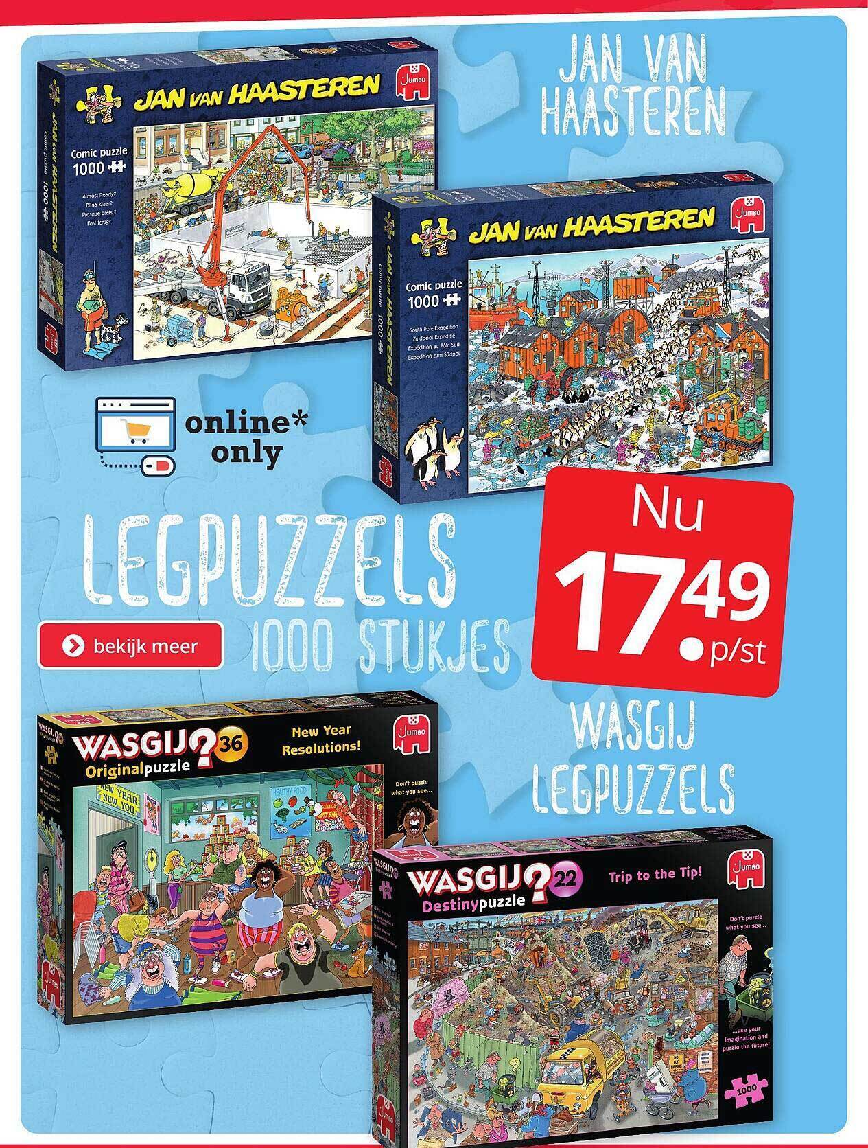 Jan Van Haasteren Of Wasgij Legpuzzels aanbieding bij Boekenvoordeel