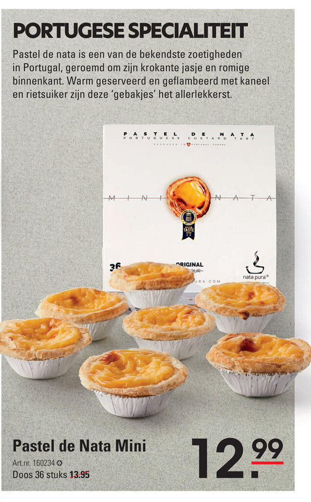 Pastel de Nata Mini aanbieding bij Sligro