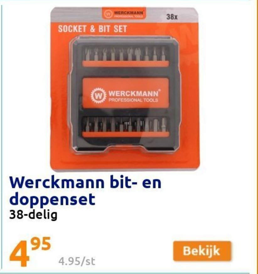 Werckmann bit- en doppenset 38-delig aanbieding bij Action
