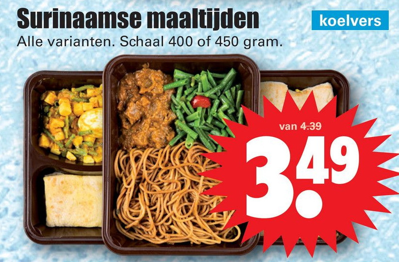 Surinaamse maaltijden aanbieding bij Dirk