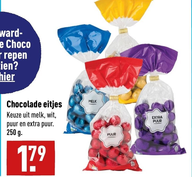 Chocolade eitjes 250 G aanbieding bij ALDI