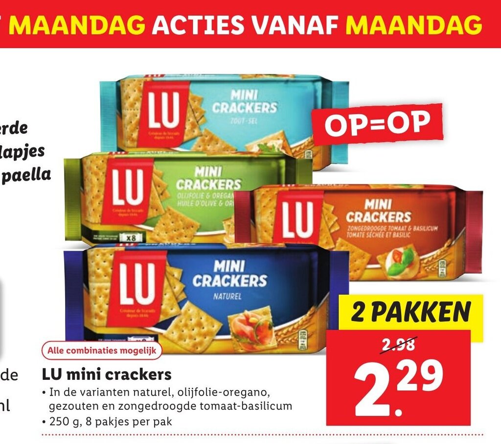 Lu mini crackers 250 G aanbieding bij Lidl