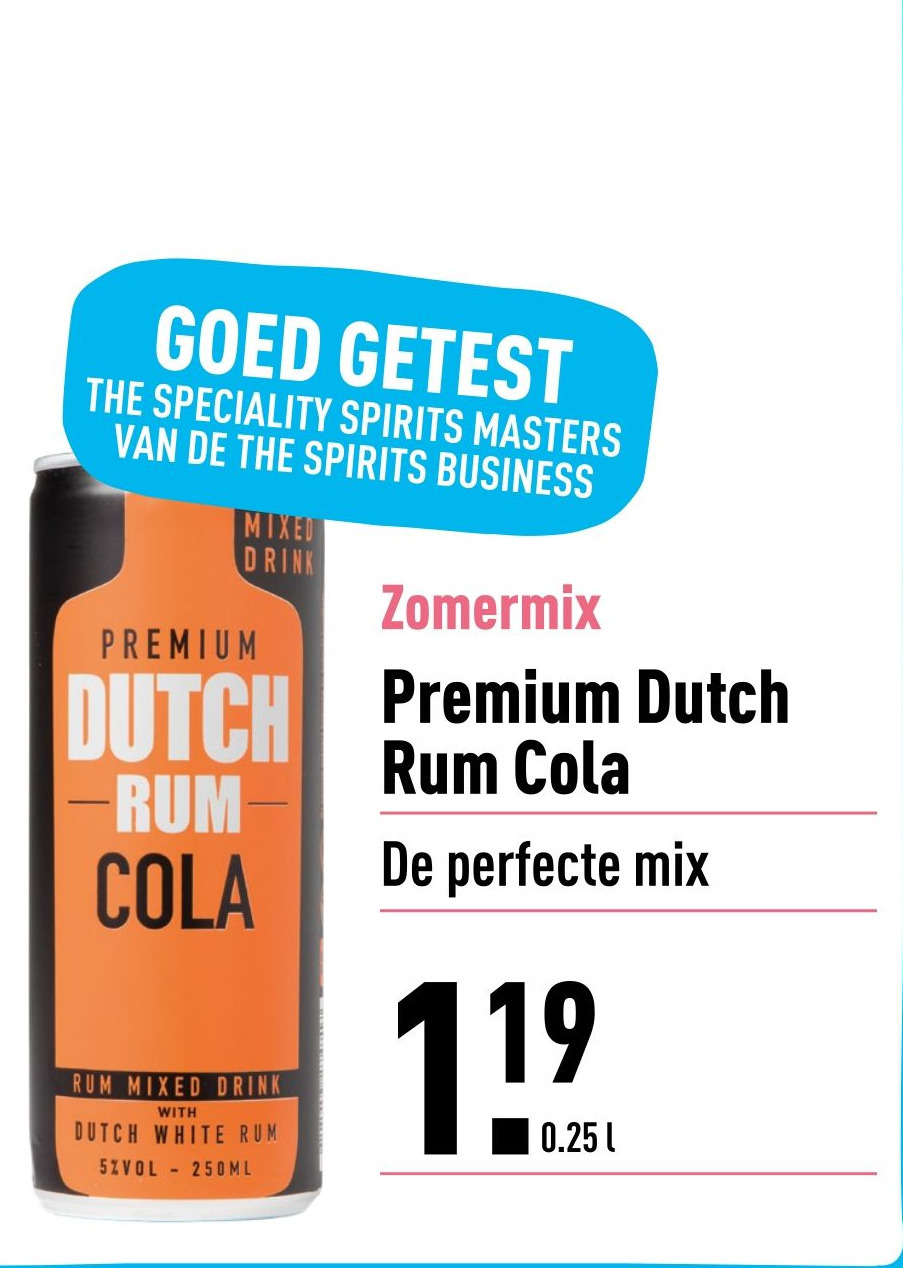 Premium Dutch Rum Cola aanbieding bij ALDI