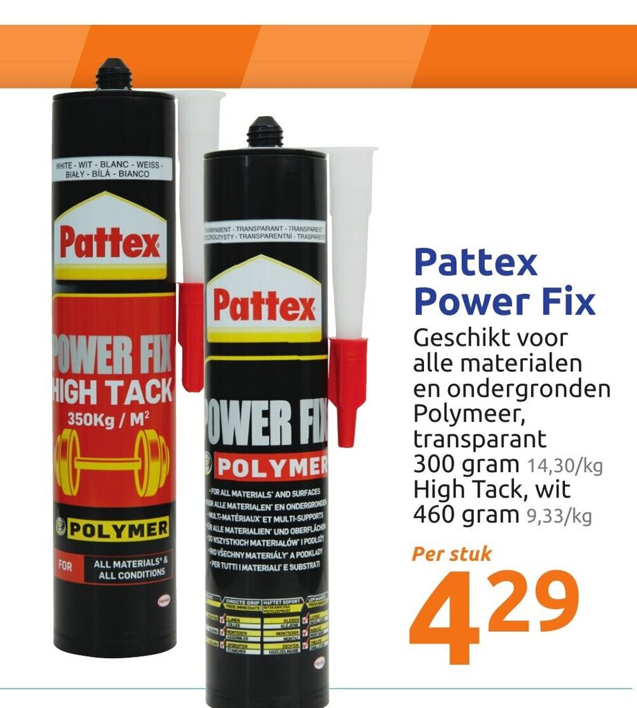 Pattex power fix 460 gram aanbieding bij Action