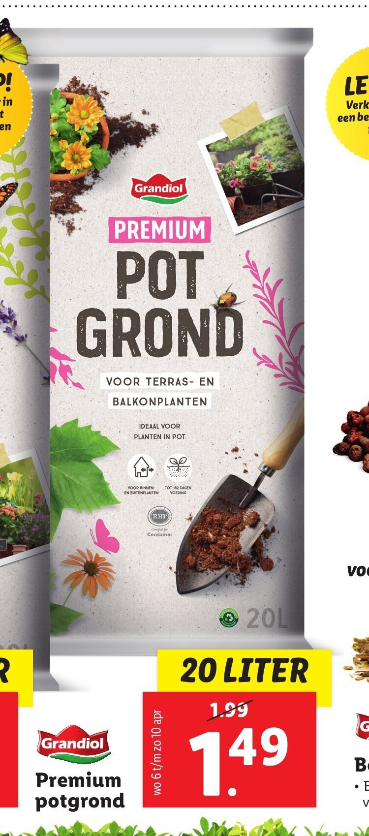 Grandiol Premium potgrond 20 liter aanbieding bij Lidl