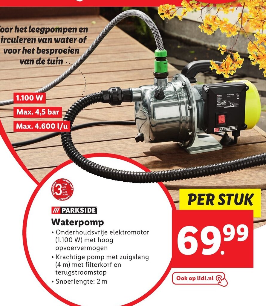 Parkside Waterpomp aanbieding bij Lidl