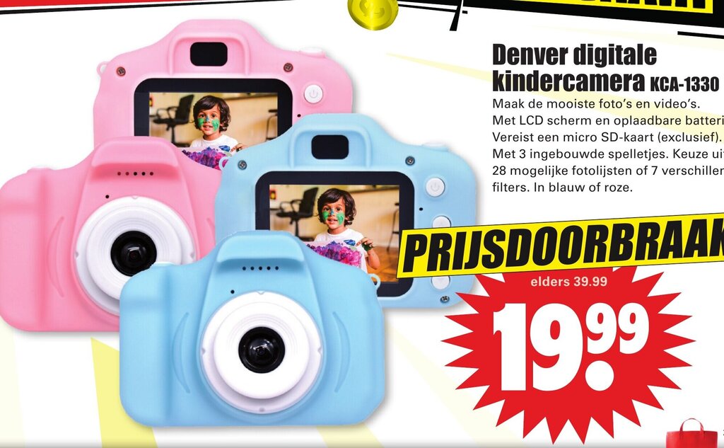 Denver digitale kindercamera KCA-1330 aanbieding bij Dirk