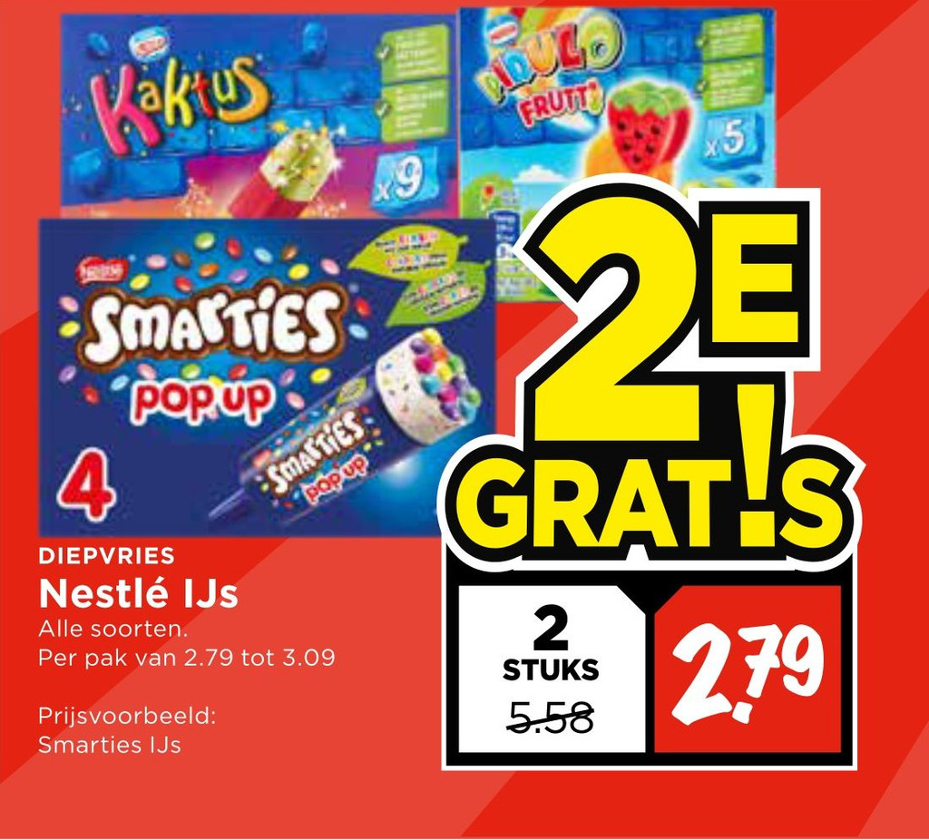 DIEPVRIES Nestlé IJs 2e gratis aanbieding bij Vomar Voordeelmarkt