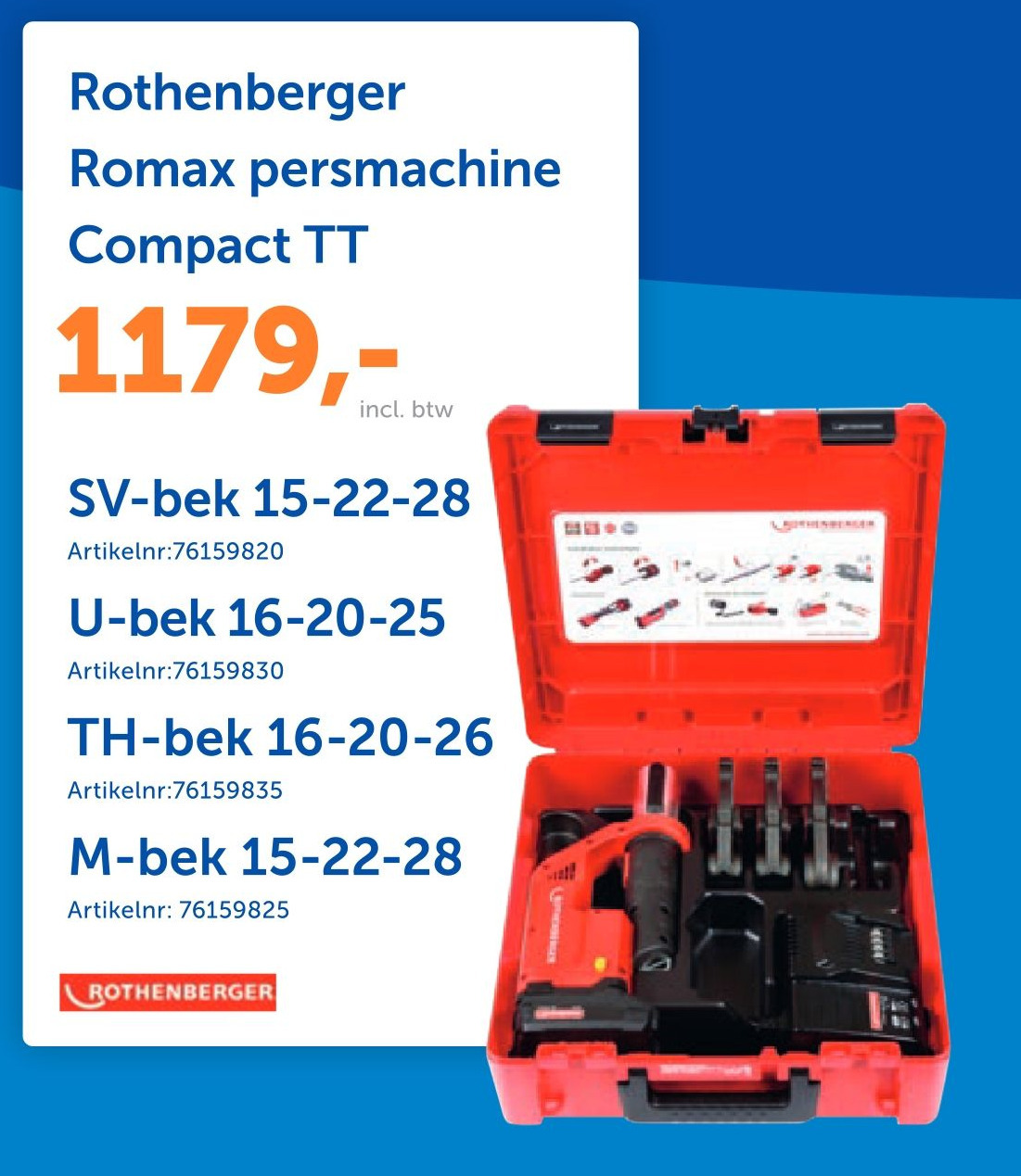 Rothenberger Romax persmachine Compact TT aanbieding bij Warmteservice