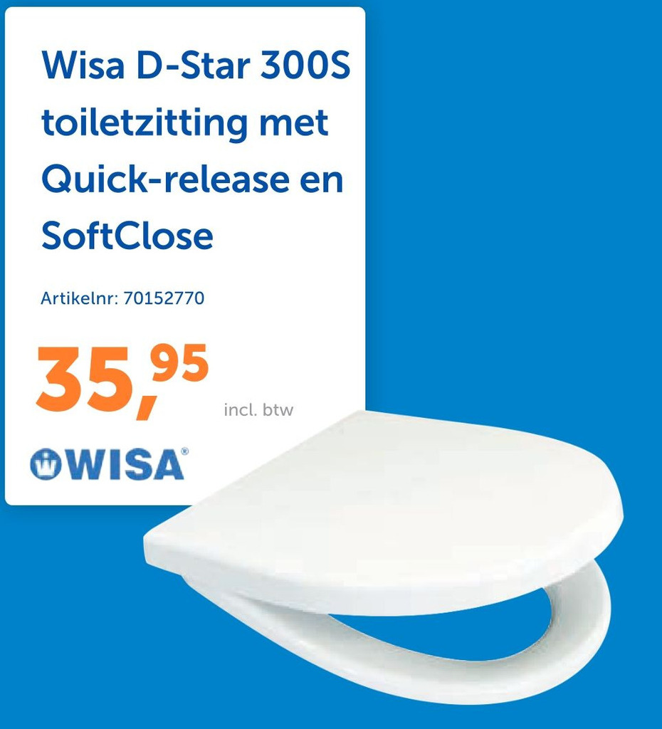 Wisa D-Star 300S toiletzitting met Quick-release en SoftClose ...