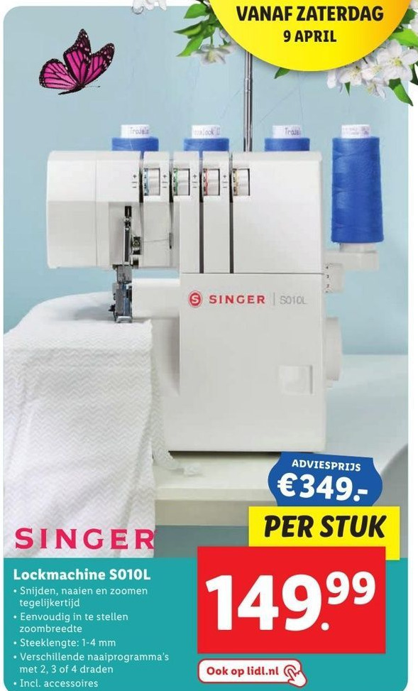 Singer Lockmachine S010L aanbieding bij Lidl