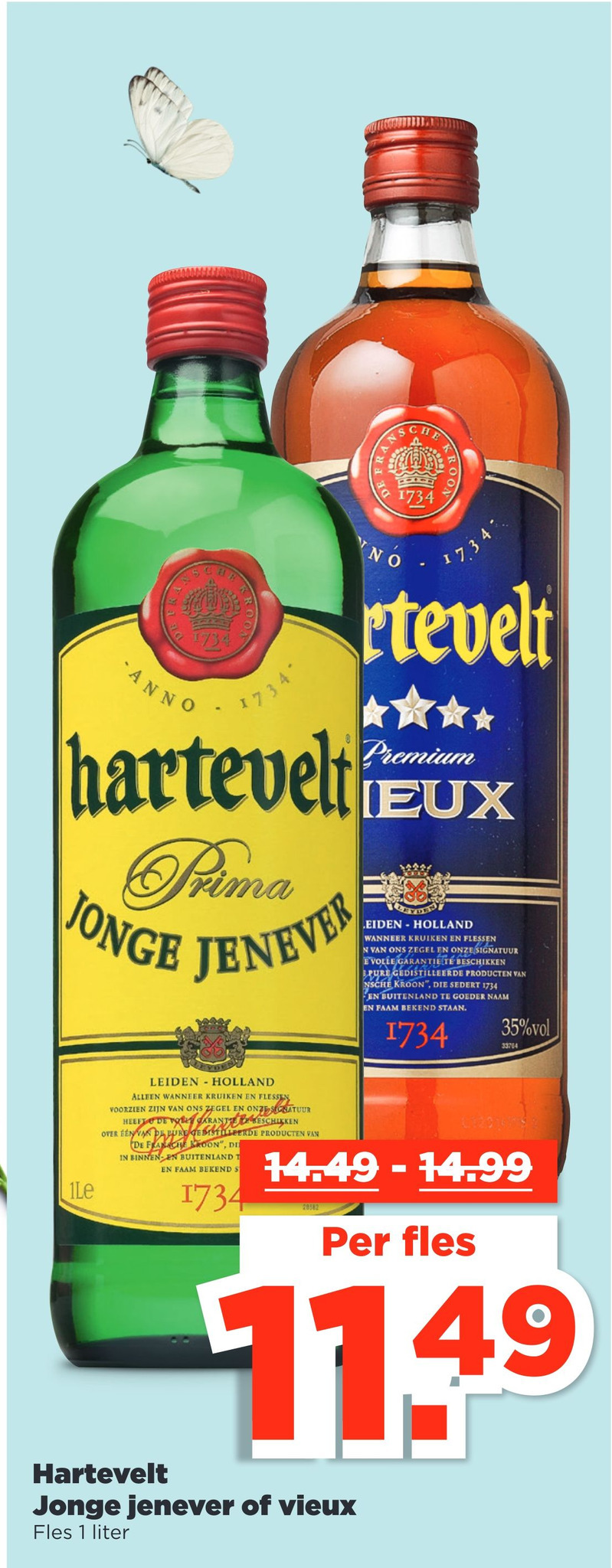 Hartevelt Jonge jenever of vieux aanbieding bij PLUS