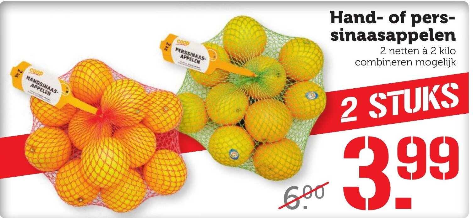 Hand- of pers- sinaasappelen aanbieding bij CoopCompact