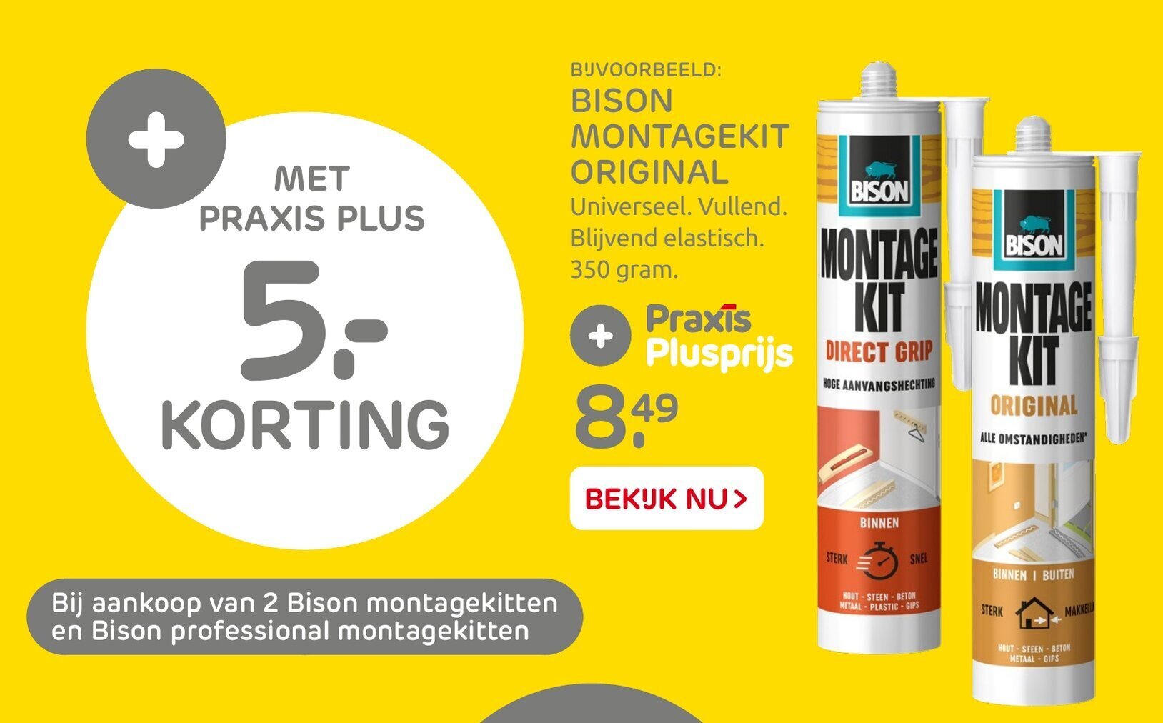 Bison Montagekit Original 350 gram aanbieding bij Praxis