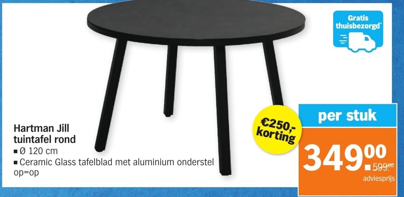 Hartman jill tuintafel rond 120 cm aanbieding bij Albert Heijn