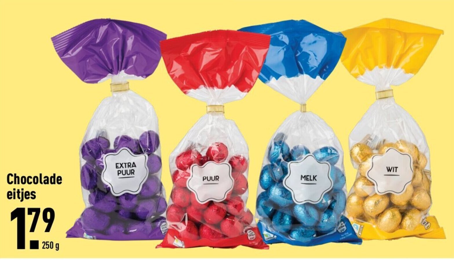 Chocolade eitjes 250g aanbieding bij ALDI