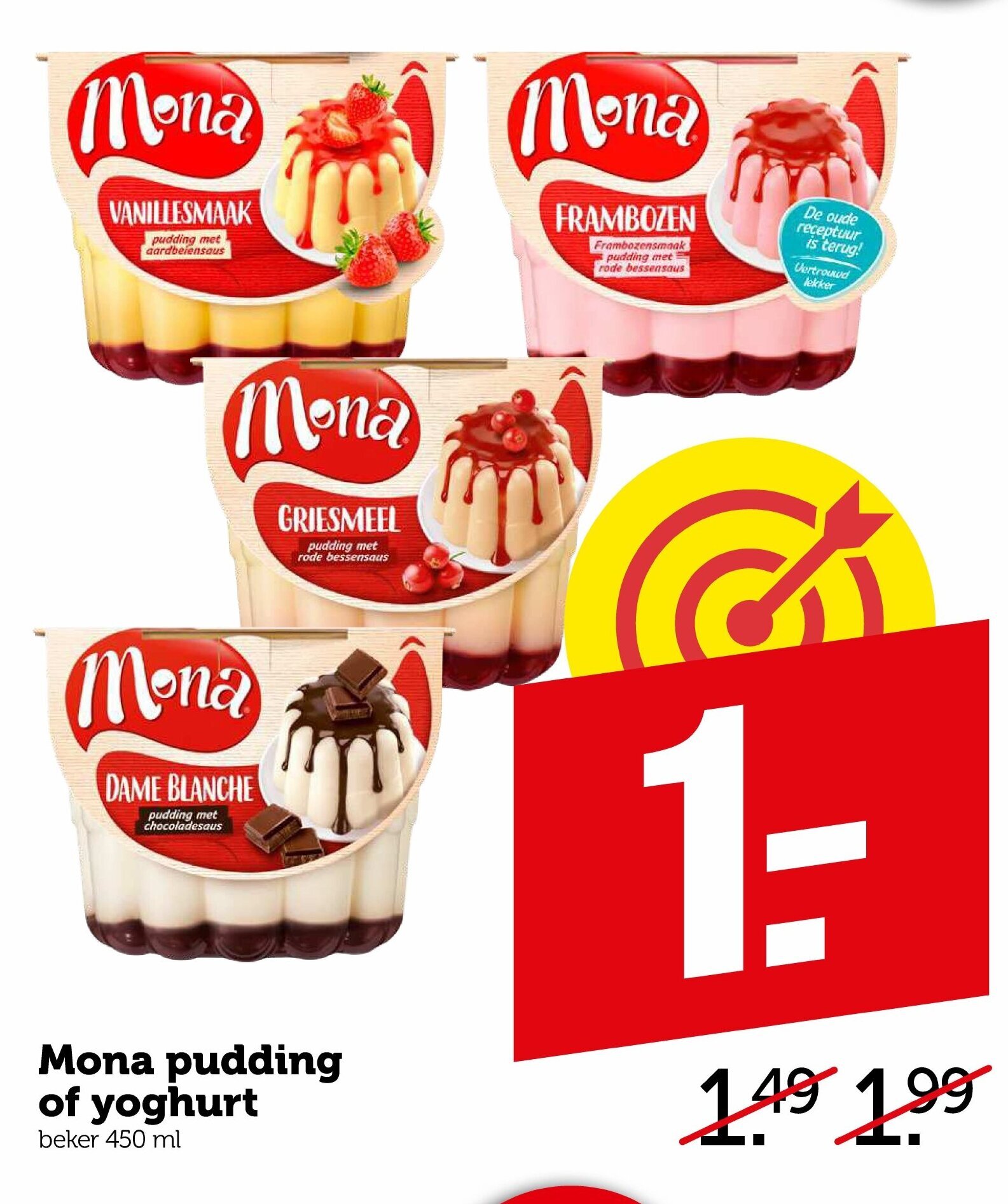 Mona pudding of yoghurt 450ml aanbieding bij Coop