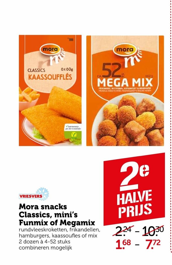 Mora snack, Classics, mini's Funmix of Megamix 2st aanbieding bij Coop