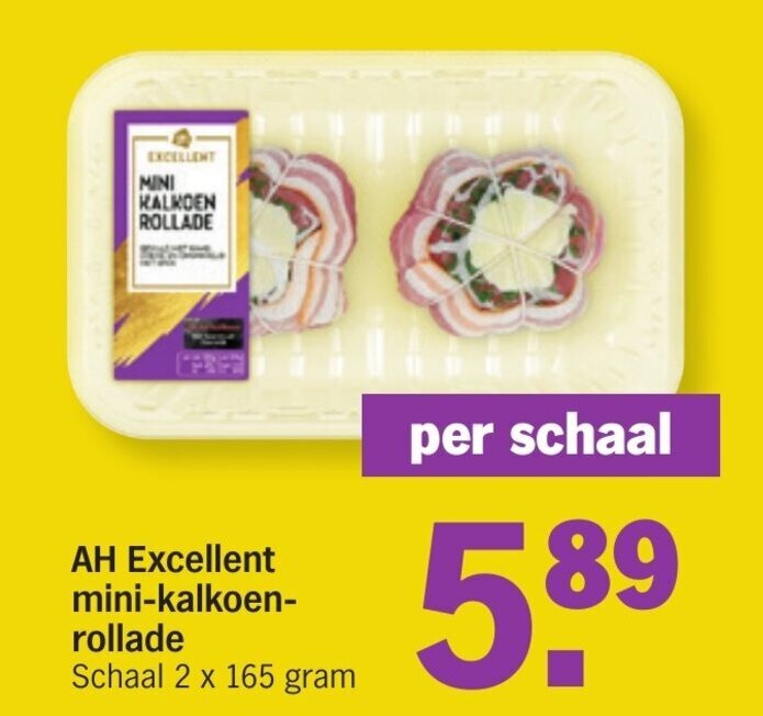 Excellent mini-kalkoen-rollade 2 x 165g aanbieding bij Albert Heijn