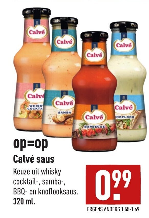 Calve saus 320ml aanbieding bij ALDI
