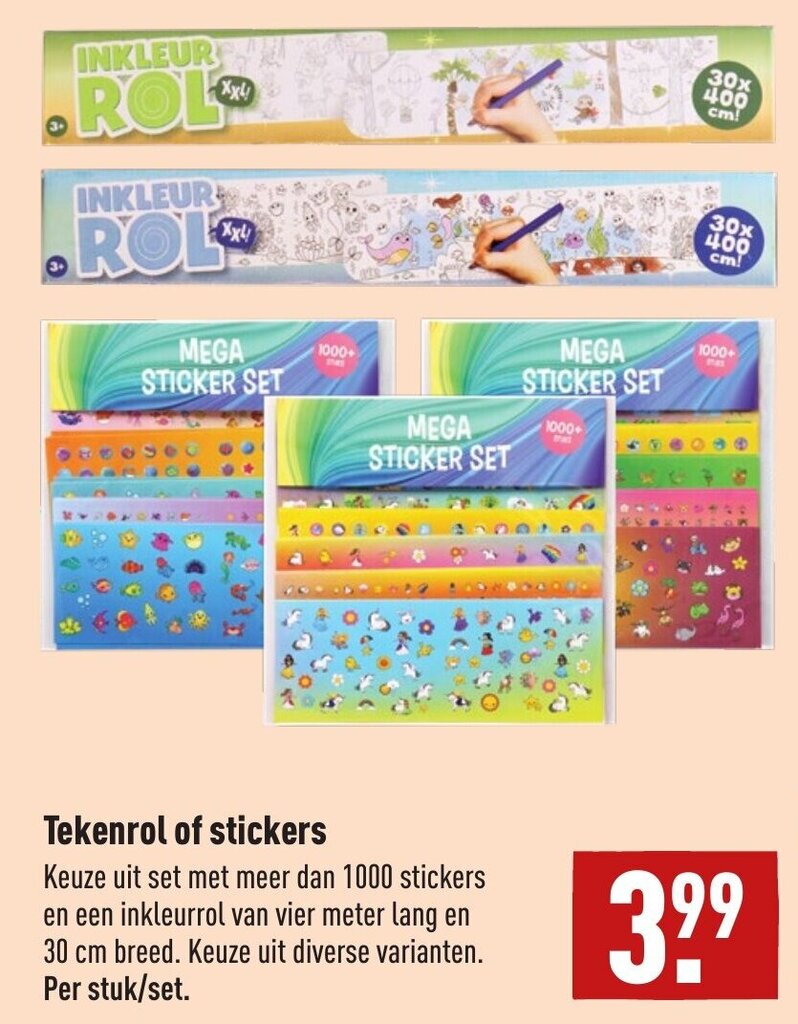 Tekenrol of stickers aanbieding bij ALDI