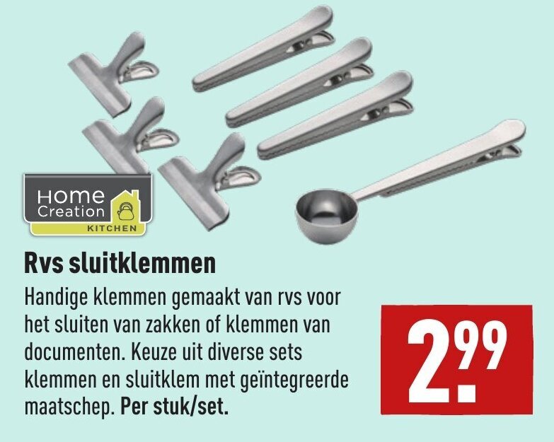 Rvs sluitklemmen aanbieding bij ALDI