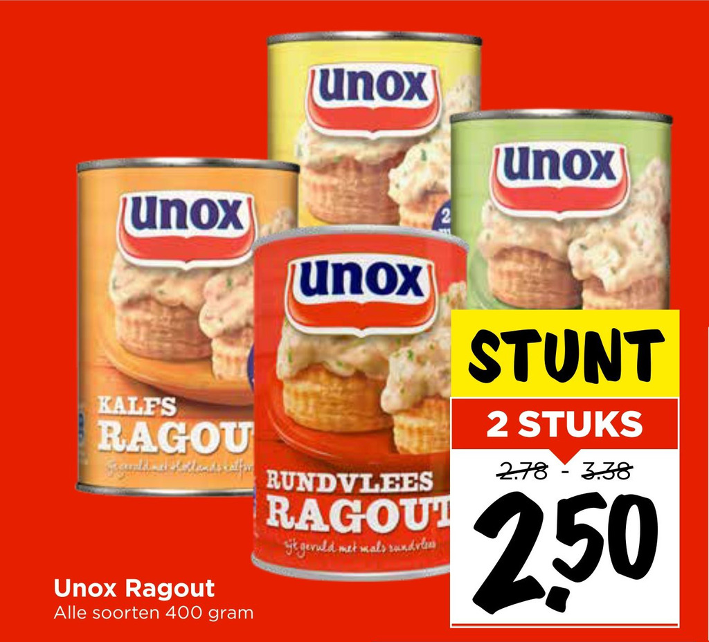 Unox Ragout aanbieding bij Vomar Voordeelmarkt
