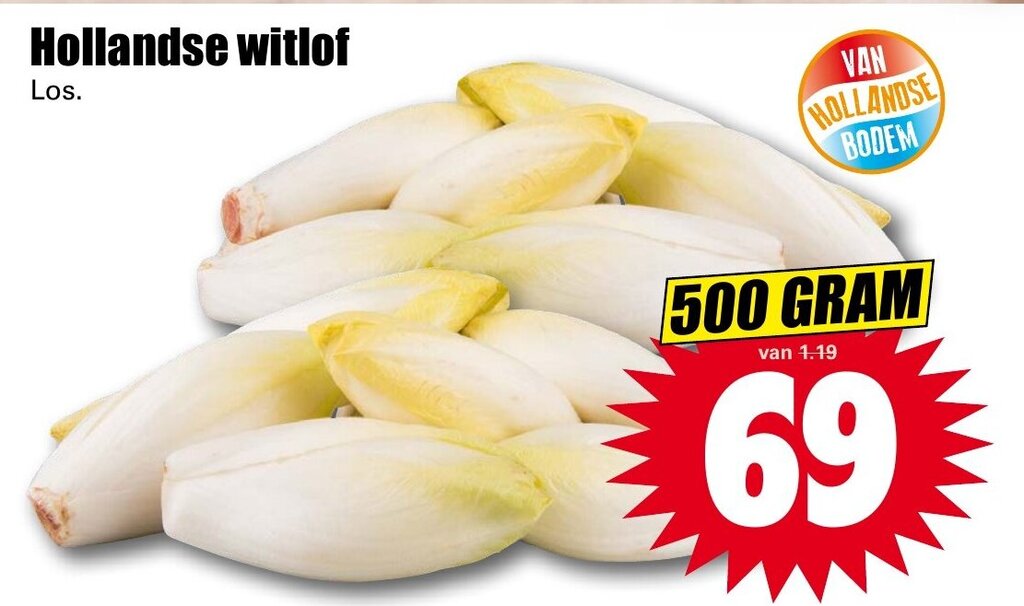 Hollandse witlof 500 gram aanbieding bij Dirk