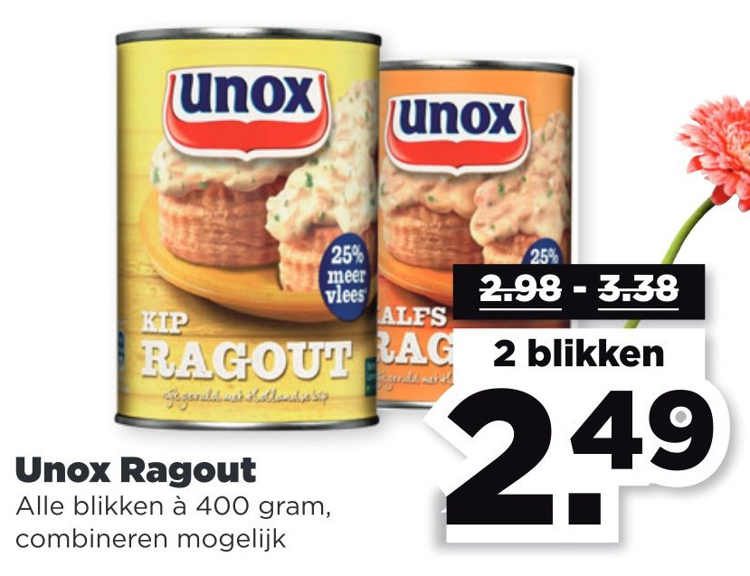 Unox Ragout aanbieding bij PLUS