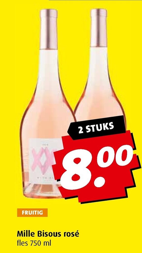 Mille bisous rose 750ml aanbieding bij Boni