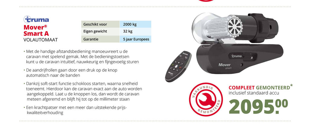 Truma Mover Smart A Volautomaat Compleet gemonteerd aanbieding bij Teun