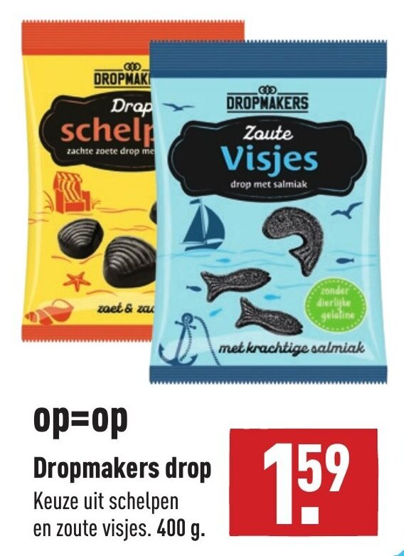Dropmakers drop 400g aanbieding bij ALDI