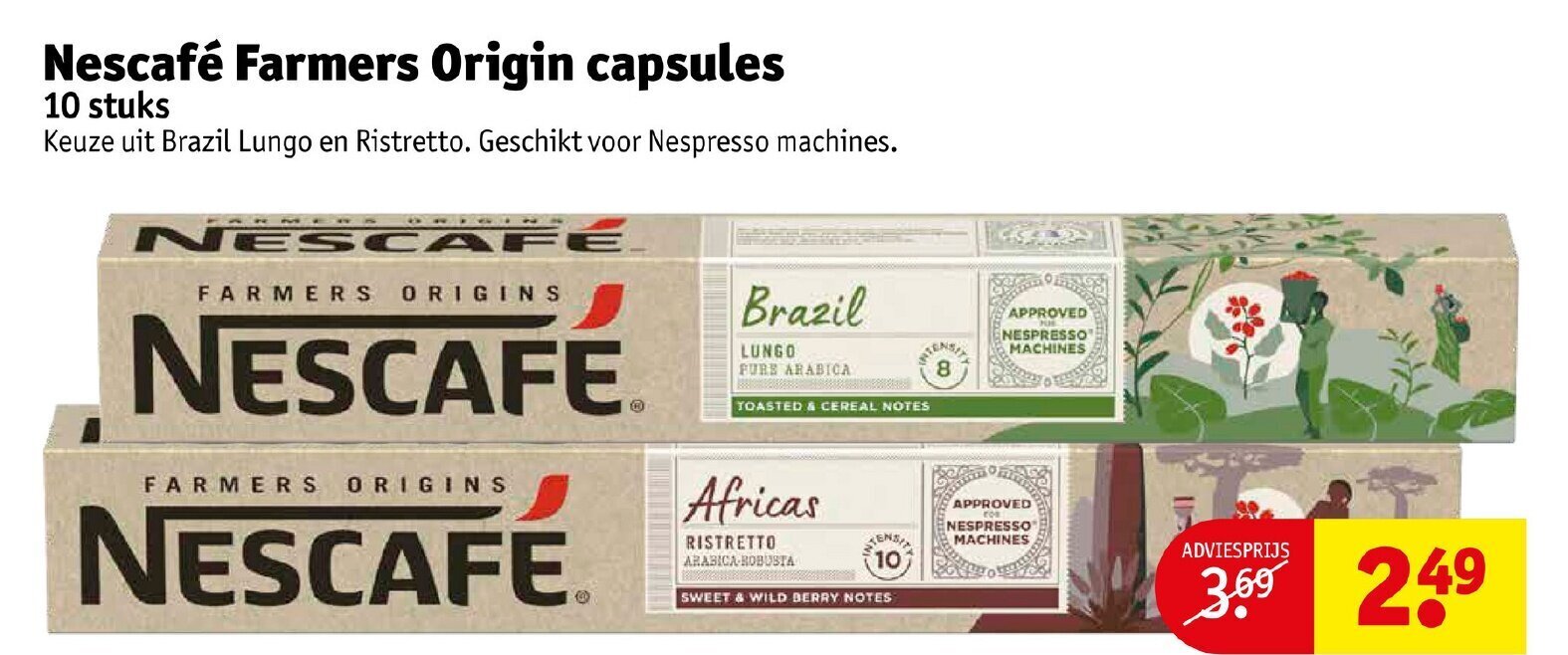 Nescafe Farmers Origin capsules 10 stuks aanbieding bij Kruidvat