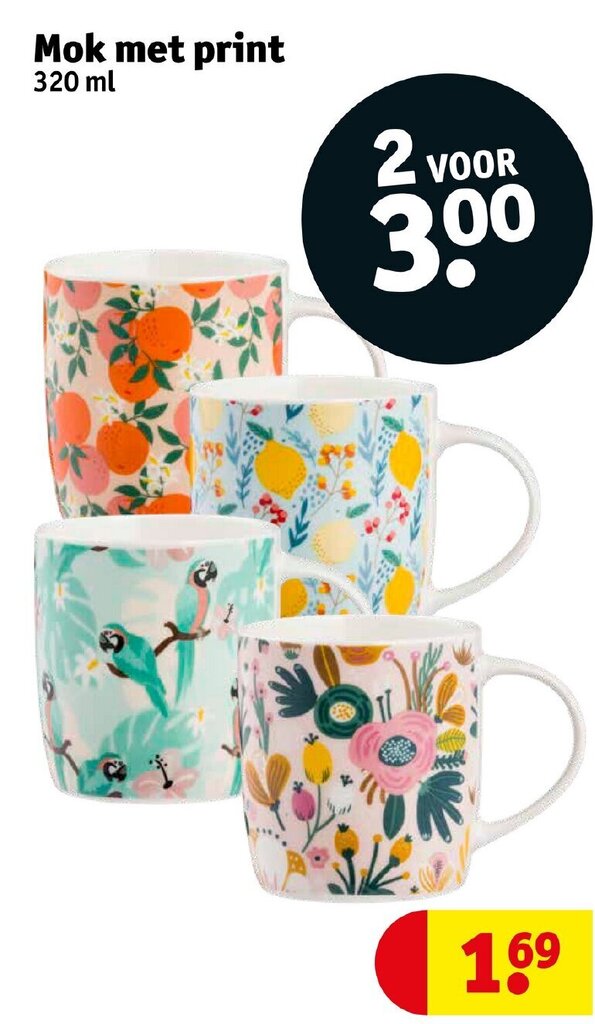 Mok met print 320 ml aanbieding bij Kruidvat