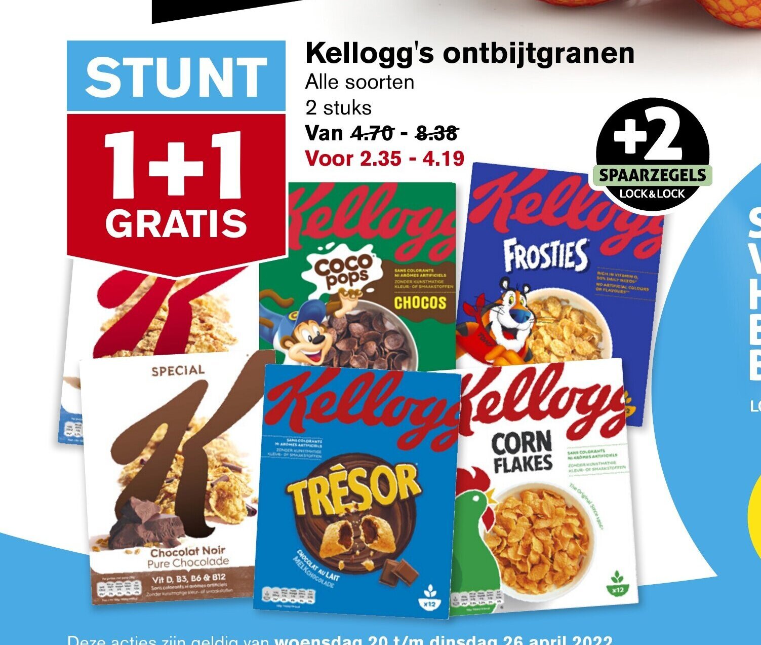 Kellogg's ontbijtgranen alle soorten 2 stuks aanbieding bij Hoogvliet