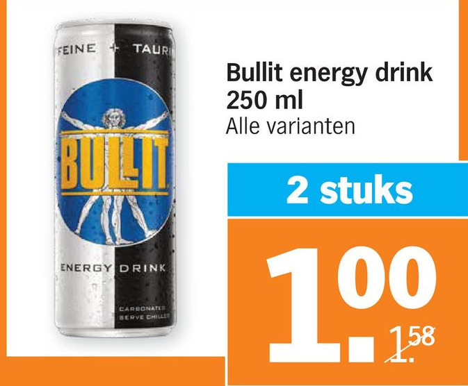 Bullit energy drink 250 ml aanbieding bij Albert Heijn