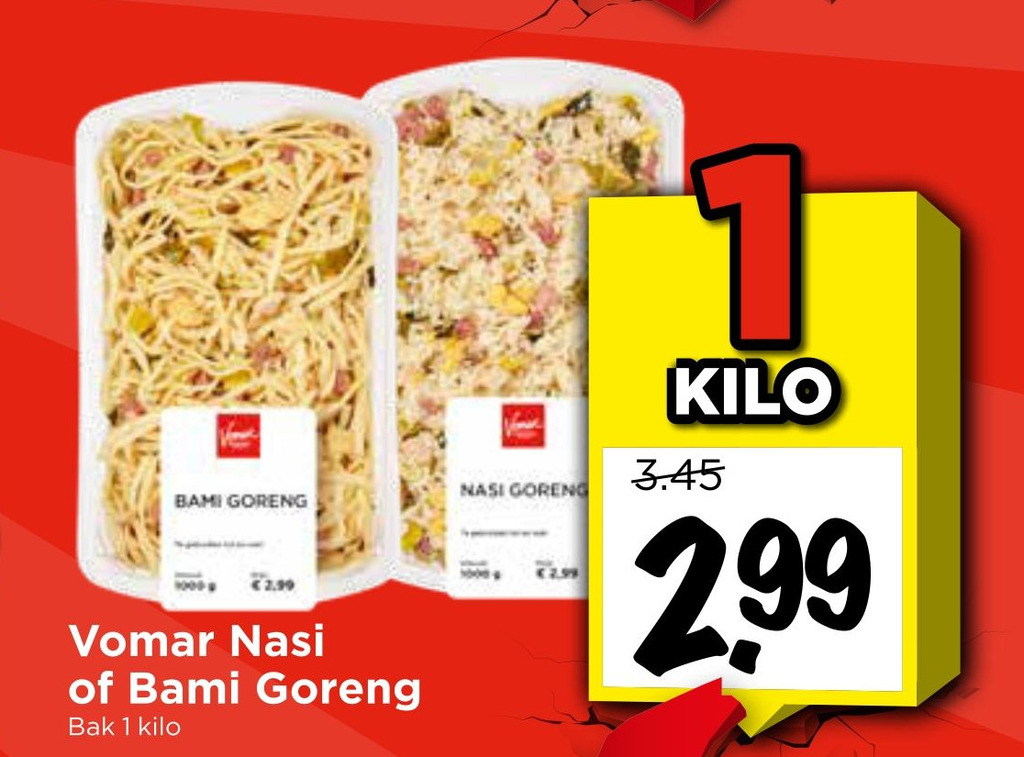 Vomar Nasi of Bami Goreng aanbieding bij Vomar Voordeelmarkt