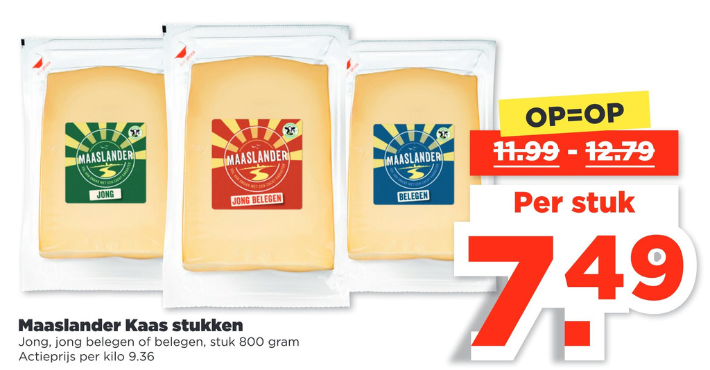 Maaslander Kaas stukken aanbieding bij PLUS