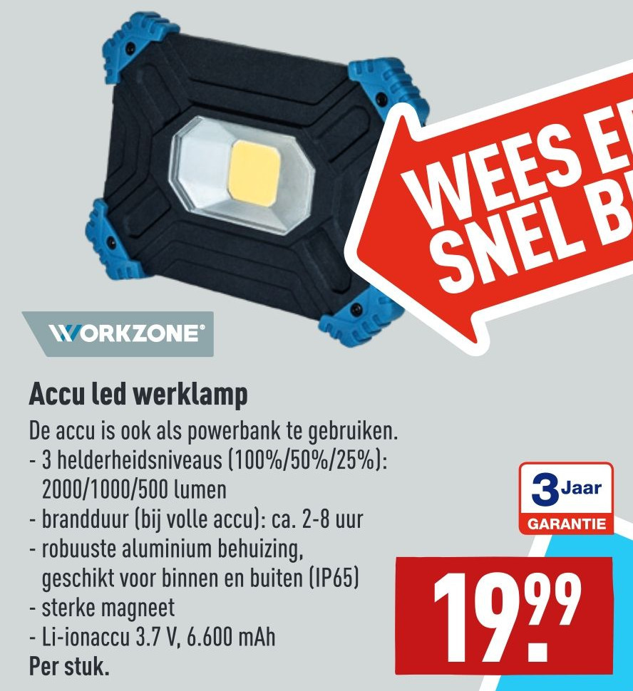 Accu led werklamp aanbieding bij ALDI