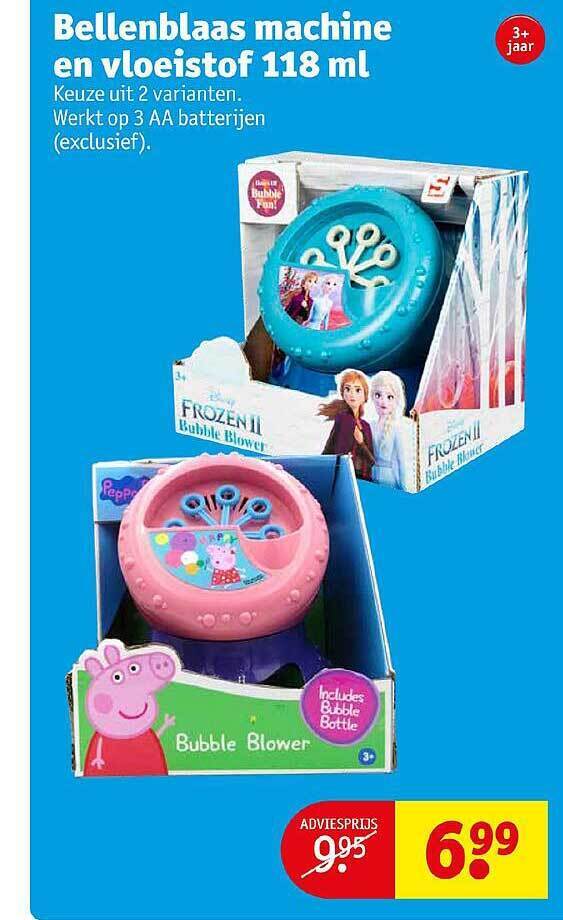 Bellenblaas Machine En Vloeistof 118 Ml aanbieding bij Kruidvat