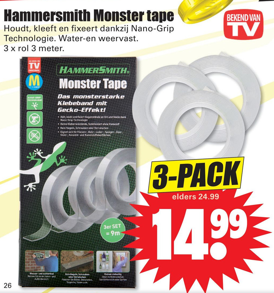 Hammersmith Monster tape aanbieding bij Dirk