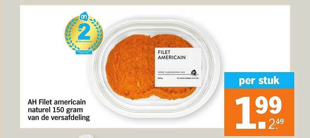 Ah filet americain naturel 150 gram van de versafdeling aanbieding bij ...