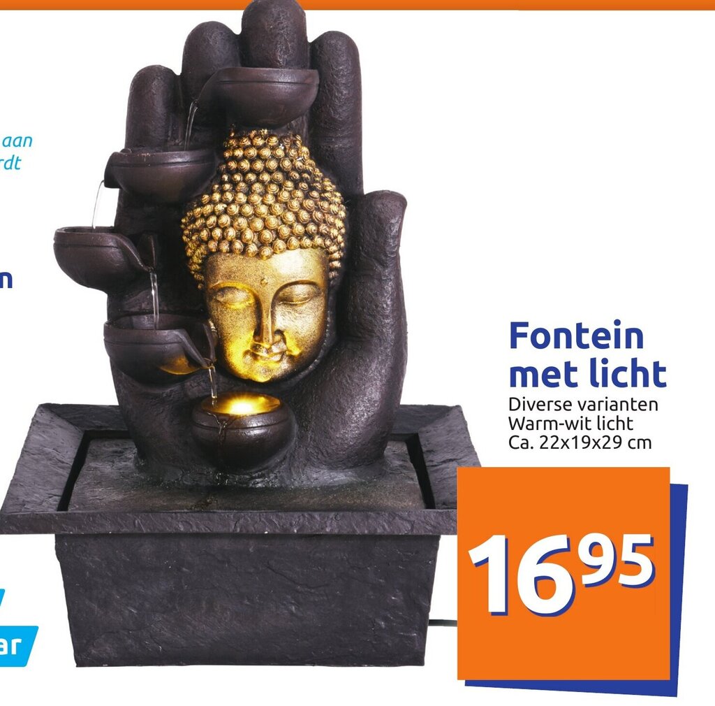 Fontein met licht 22 x 19 x 29cm aanbieding bij Action