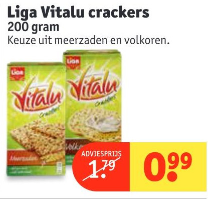 Liga Vitalu crackers 200 gr aanbieding bij Kruidvat