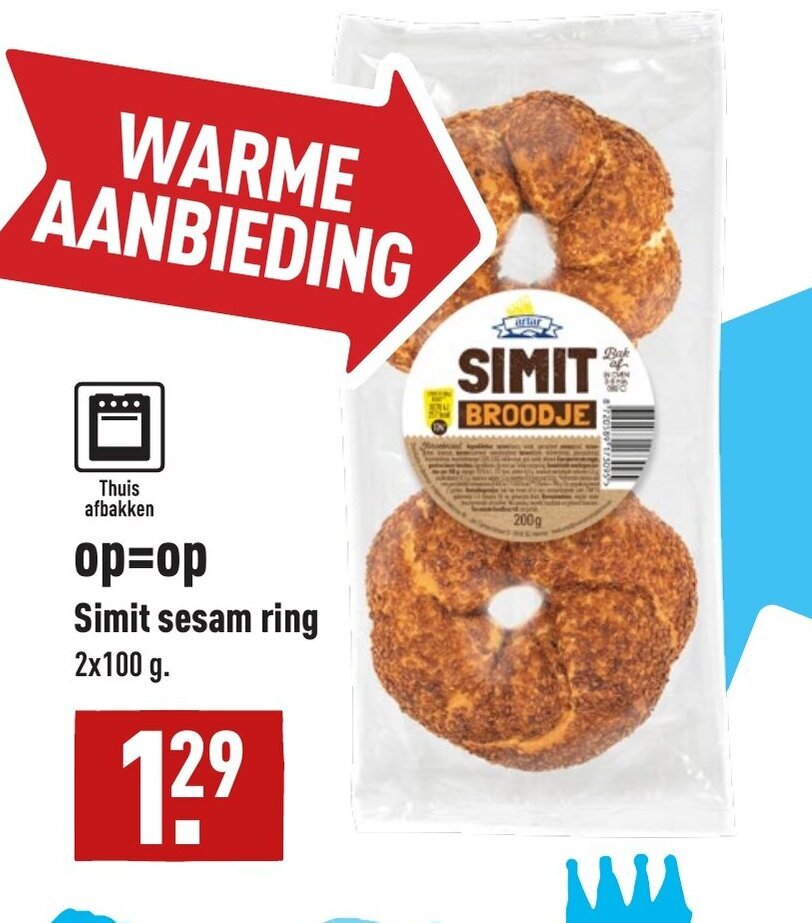 Simit sesam ring 2 x 100g aanbieding bij ALDI