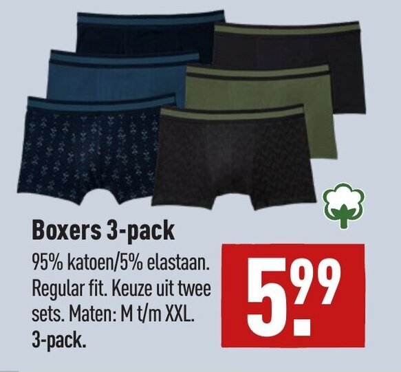 Boxers 3-pack aanbieding bij ALDI