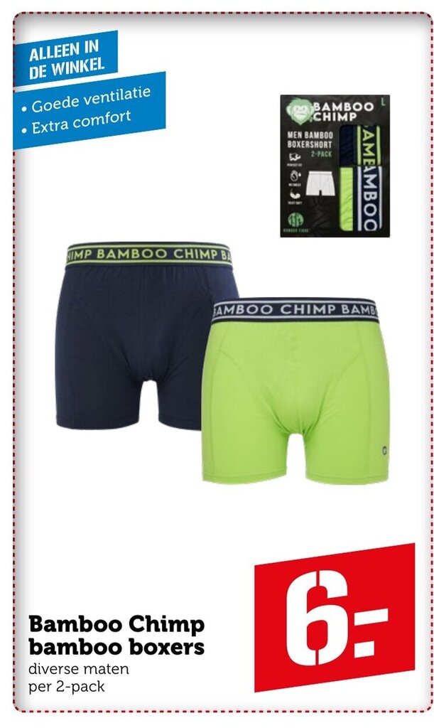 Bamboo Chimp bamboo boxers aanbieding bij Coop