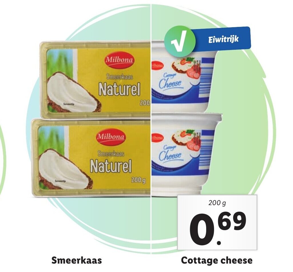 Smeerkaas, Cottage cheese 200g aanbieding bij Lidl