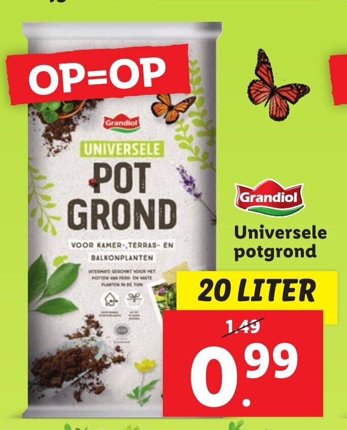 Grandiol Universele potgrond 20 L aanbieding bij Lidl